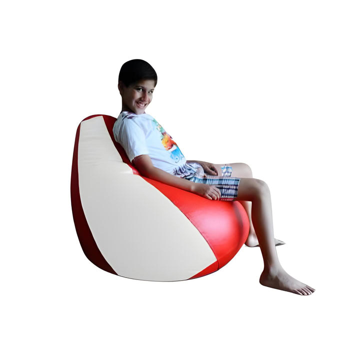 Fotoliu BeanBag pentru copii, tip para, rosu si alba , umplut cu perle ...